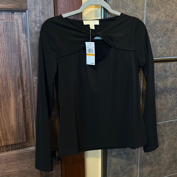 MICHAEL Michael Kors | Tops | Michael Kors Black Keyhole Twisted ...